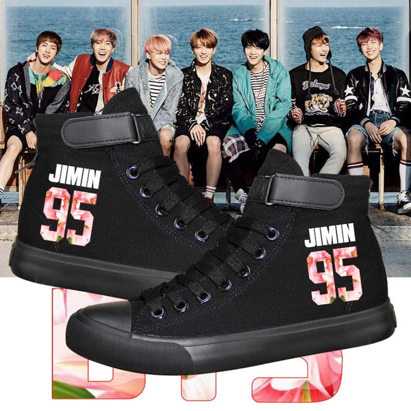 [BTS] BTS HIGH TOP SHOES FLOWER STYLE - Kpop FTW